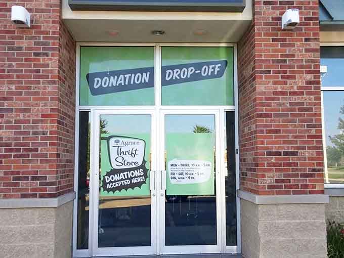 That donation drop-off entrance is busier than a Wisconsin Costco on a Saturday, keeping inventory fresh daily.