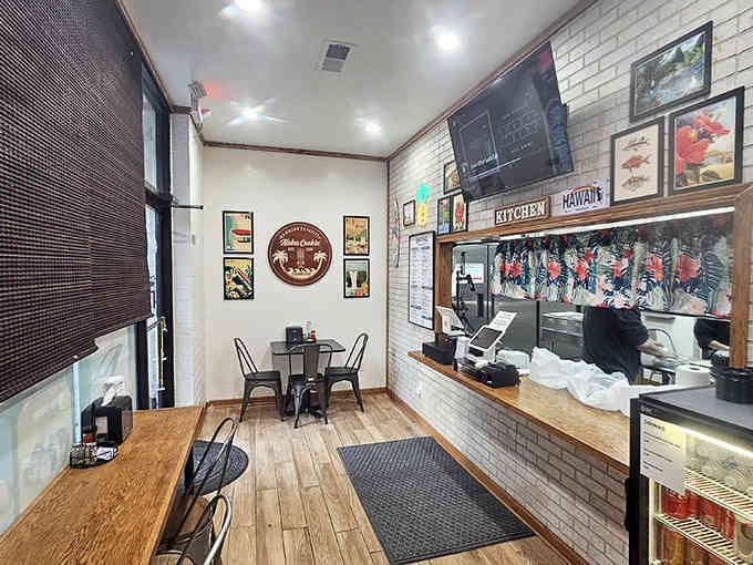 Simple, welcoming, and focused on what matters: the food coming from that open kitchen in back.