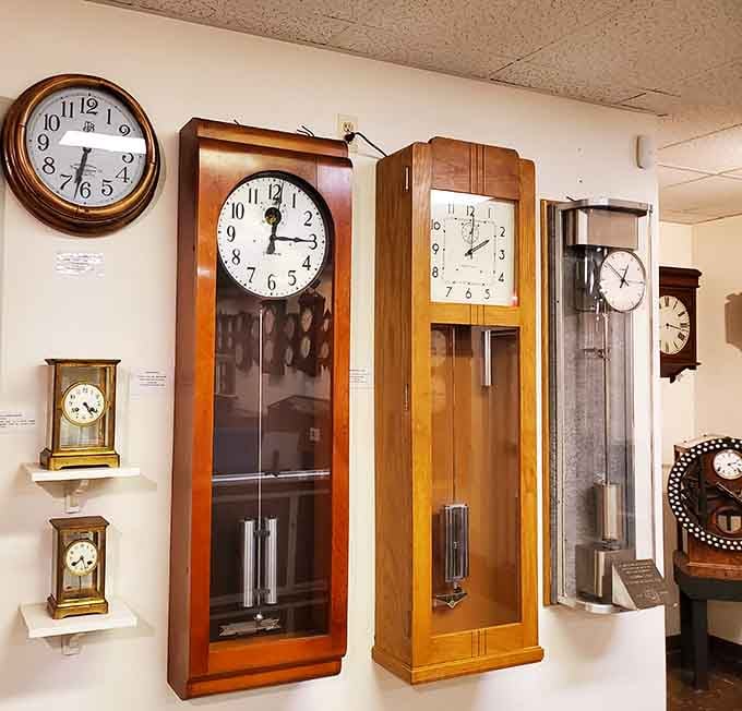 Floor-to-ceiling clocks in every finish imaginable, each one a masterpiece of American craftsmanship and precision engineering.