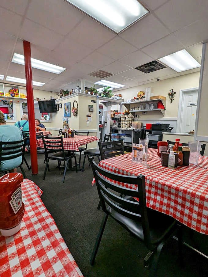 Red checkered tablecloths and an open kitchen where magic happens right before your eyes.