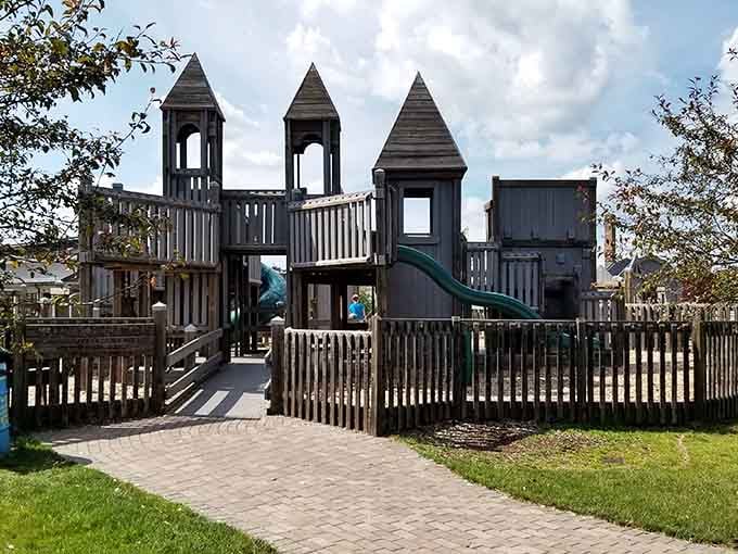 This castle-like playground proves retirement towns know how to spoil visiting grandkids without the theme park admission prices.