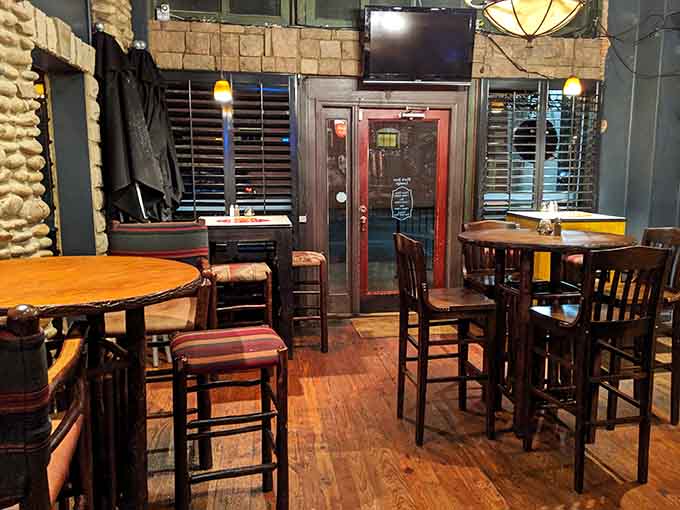 Wood, warm lighting, and cozy tables &ndash; this interior whispers mountain retreat without shouting tourist trap.