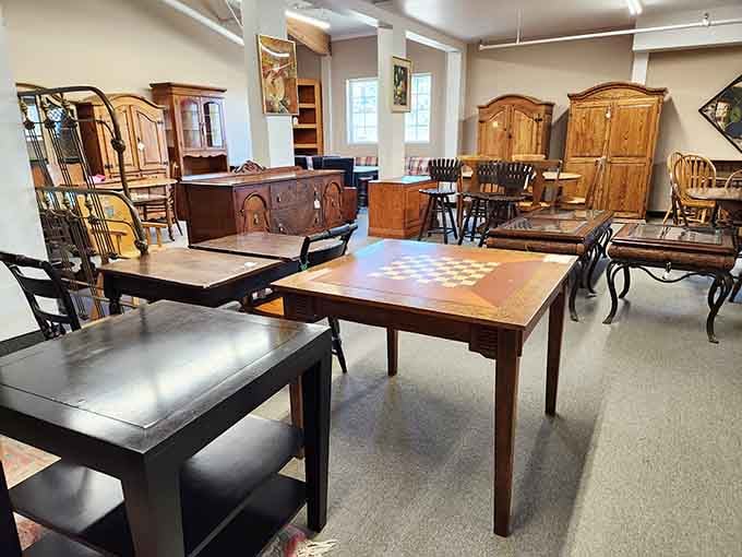 Solid wood furniture that's survived decades and will probably outlast whatever you bought at that Swedish furniture store.