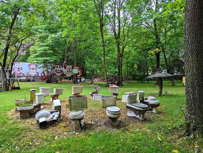 The famous toilet garden installation proves that art truly knows no boundaries or conventional limitations.