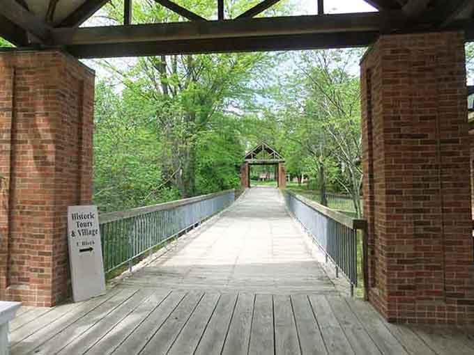 This footbridge connects you to another era, where the biggest decision was which direction to point your wagon.