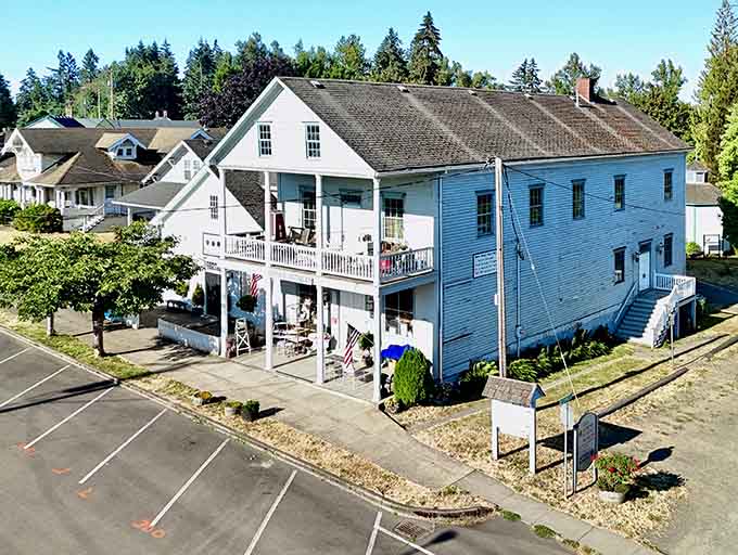 Pastel-painted historic buildings house serious antique collections, proving you can't judge a book by its cheerful cover.