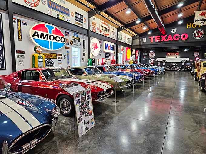 Row after gleaming row of muscle cars and classics prove that chrome therapy is absolutely a real thing.