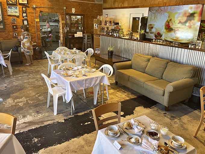 That cozy couch isn't just for show; it's an invitation to settle in and savor every last crumb.