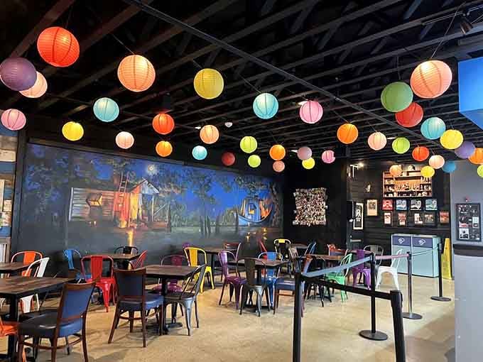 Those colorful lanterns overhead aren't just pretty, they're celebrating the joy you're about to experience below.