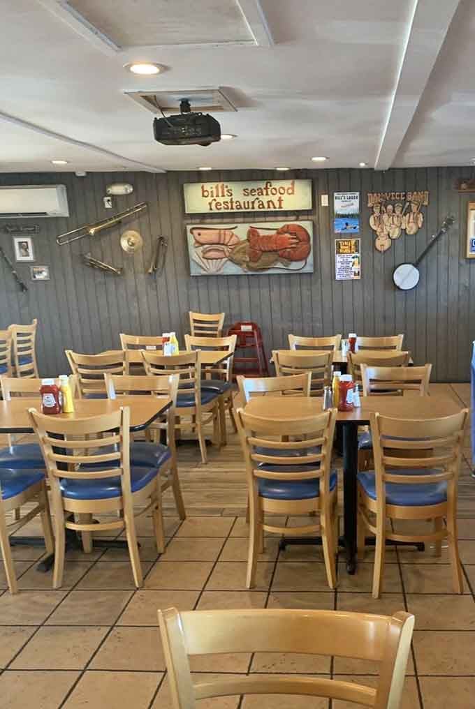 Nautical decor and wooden paneling set the scene for serious seafood eating without any of the stuffiness.