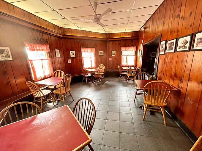 Wood paneling and Windsor chairs create that authentic, time-tested atmosphere you simply can't manufacture or fake these days.