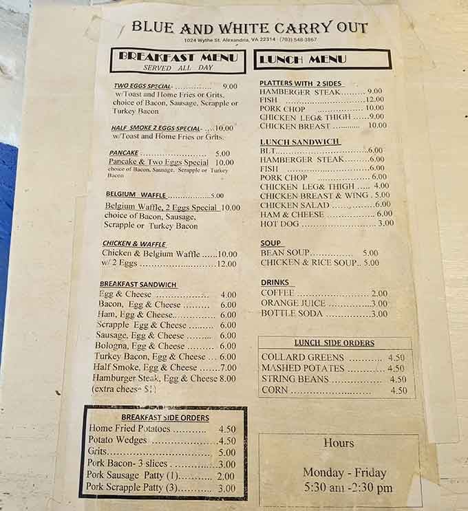 A menu board that's been feeding Alexandria since your parents were young and hungry.