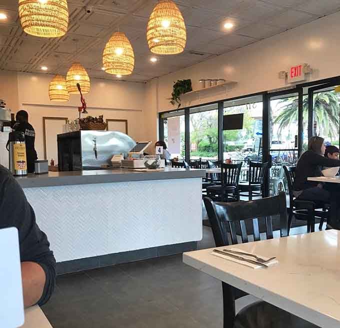 Sunshine streams through those windows like nature's spotlight on your upcoming delicious meal.