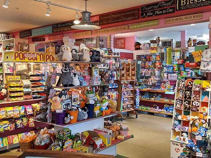 Every corner bursts with color and possibility, like stepping into a kaleidoscope made entirely of sugar.