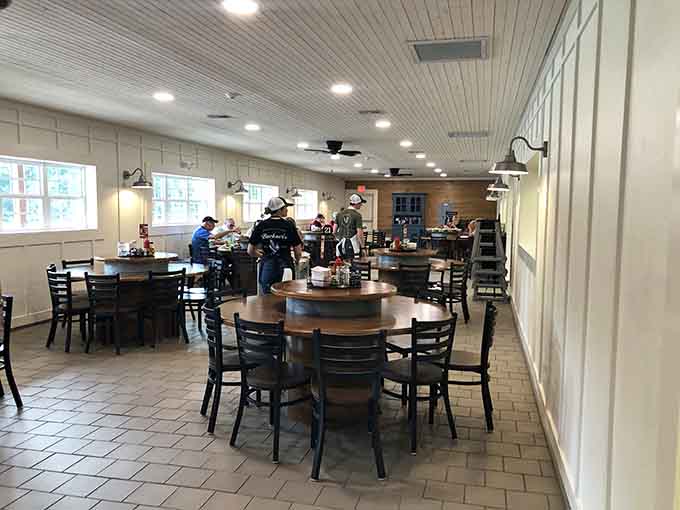 Clean, bright, and welcoming, the dining room proves you don't need fancy decor when your buffet does all the talking.