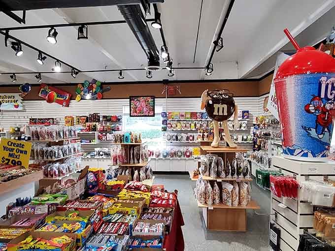 Inside, candy bins stretch endlessly like the world's most delicious library of temptation and possibility.