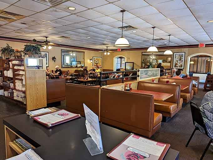 Step inside and find yourself in a dining room that feels like Sunday dinner, complete with cozy booths.