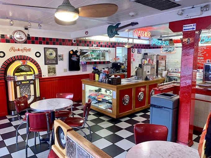 Chrome, vinyl, and a jukebox that actually works: this is what happiness looked like in 1955.