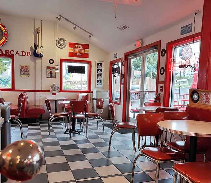 Those red vinyl booths and checkered floors aren't reproductions, they're portals to when Elvis was still just getting started.