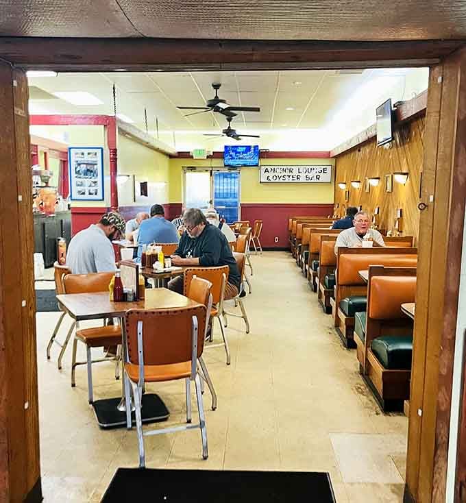 Wood paneling and vinyl booths create the perfect no-frills setting where smoked meats take center stage beautifully.