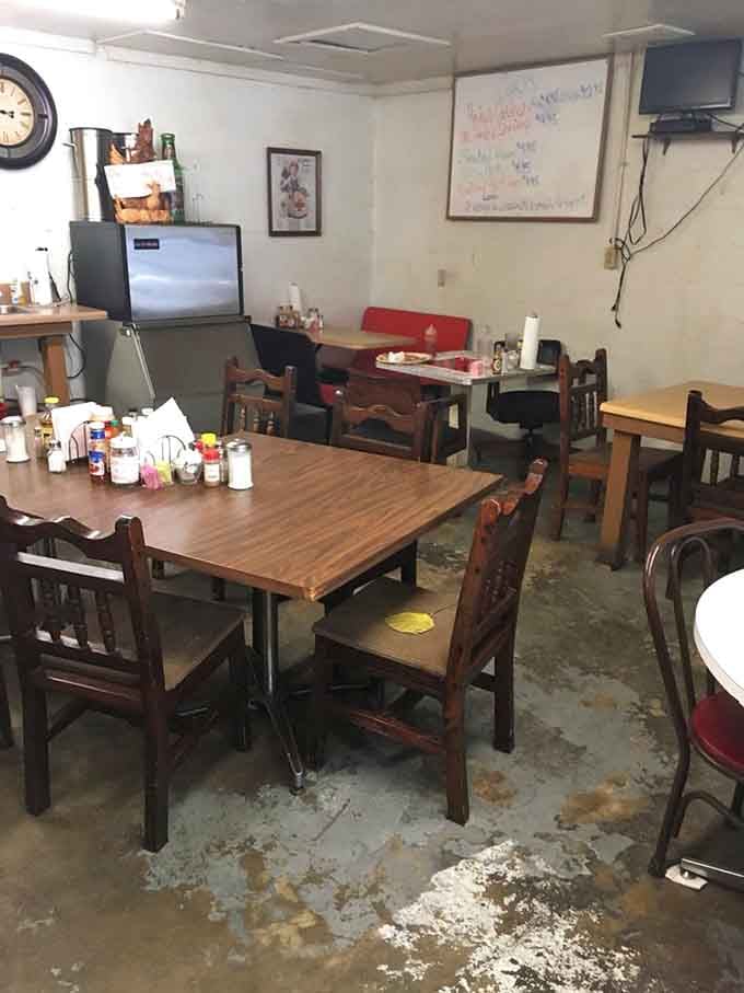 Simple wooden tables and well-worn floors tell the story of countless satisfied customers who've discovered this breakfast treasure.