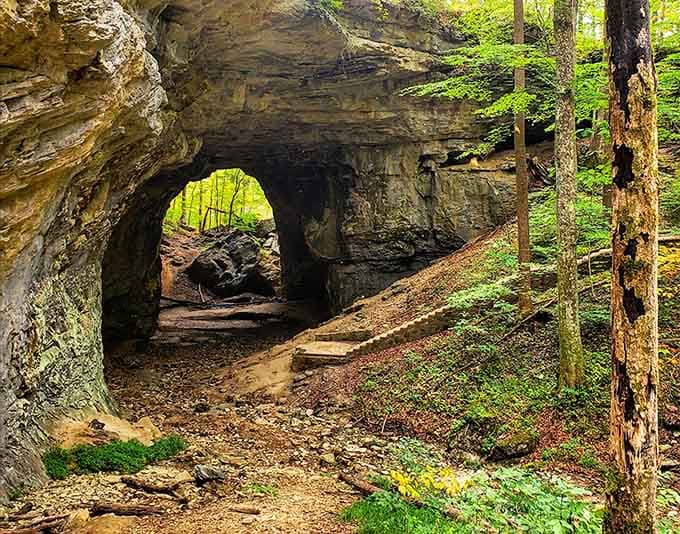 When the earth opens up and invites you in, it's only polite to accept the invitation.