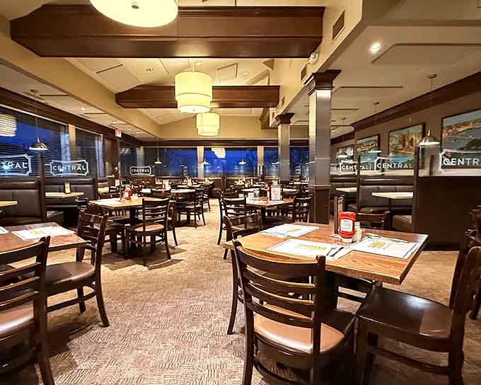 Inside Central Diner & Grille, the booths practically whisper "sit down, relax, you're about to eat really well."