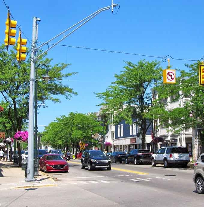 Downtown streets where every storefront looks like it wandered off a European postcard and decided to stay.