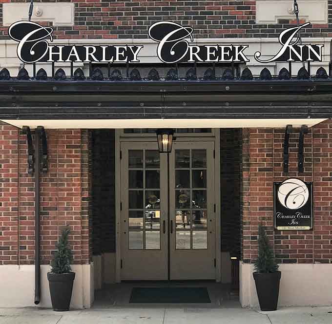 That elegant entrance isn't trying too hard, which is exactly why it works so perfectly.