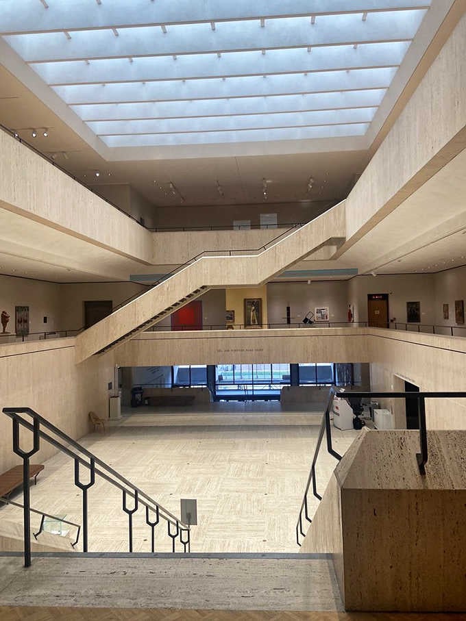 This multi-level atrium feels like stepping into an Escher print, minus the impossible staircases and existential confusion.