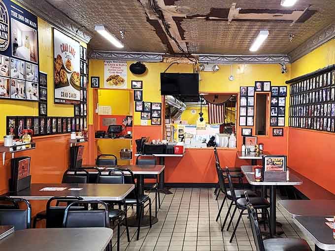 Where politicians and pancake lovers unite under one gloriously cluttered, photo-covered, patriotic roof.