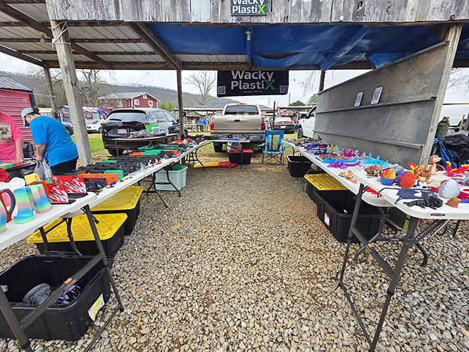 Every vendor booth tells its own story, from colorful trinkets to practical finds waiting for new homes.