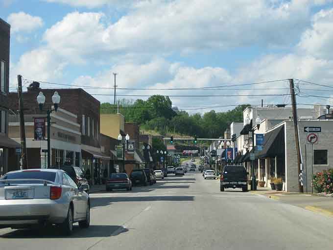 Main Street America at its finest, where locally-owned shops still outnumber chain stores and neighbors actually wave.