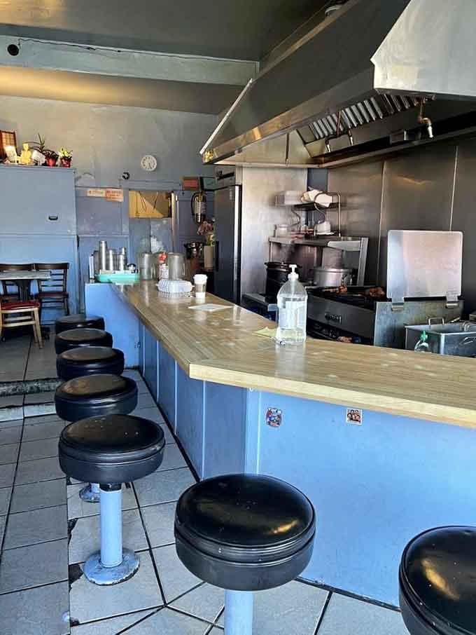 Counter seating with a view of the action beats a fancy dining room any day of the week.
