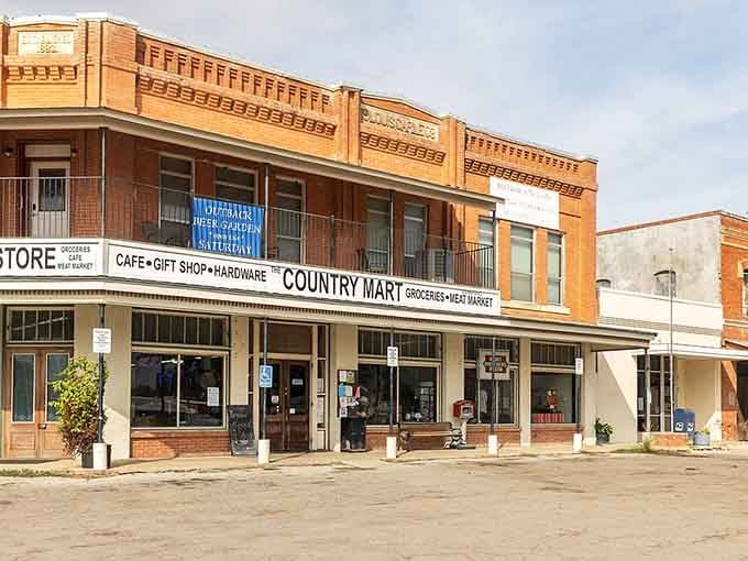 The Country Mart stands proud on main street, proving that one-stop shopping existed long before Amazon ruined everything.