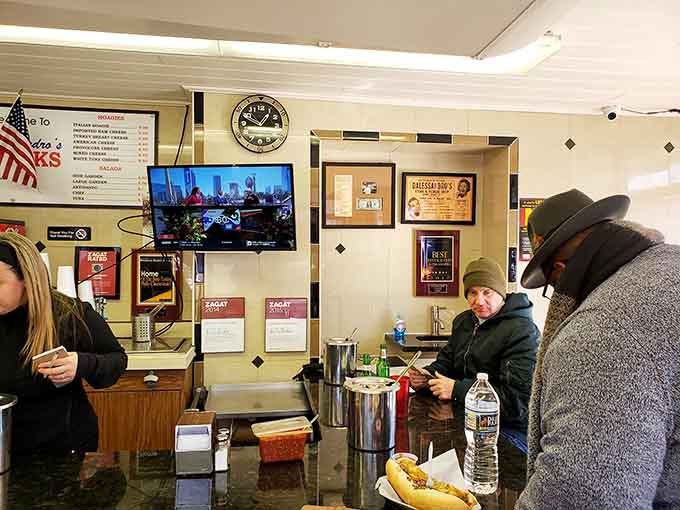 Simple booths, a TV on the wall, and locals who know exactly what they're ordering without looking up.