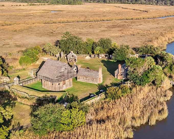 Fort King George sits surrounded by marshes like a time capsule nobody bothered to bury properly.