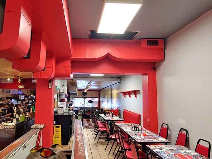 Classic counter seating where you can watch the breakfast ballet unfold before your hungry eyes.
