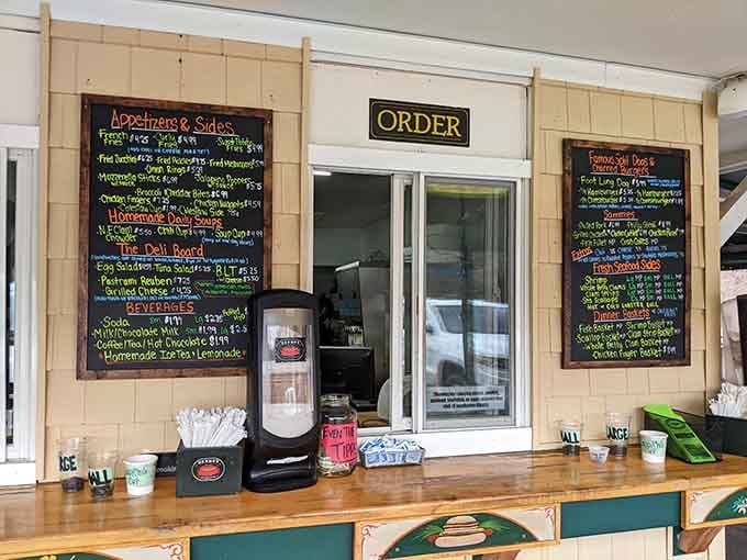 That order window has seen more hungry faces than a Thanksgiving dinner table, and it never disappoints.