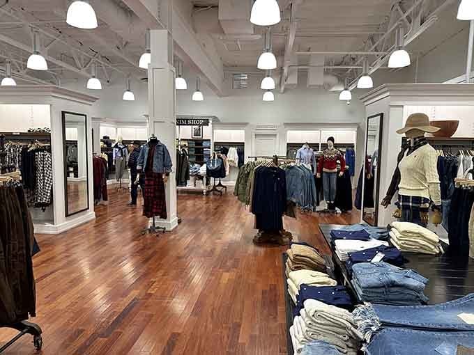 Gleaming hardwood floors and bright white lighting make browsing feel less like shopping and more like treasure hunting.