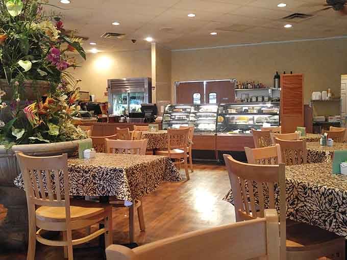 Step inside where comfortable seating and warm lighting create the perfect atmosphere for serious sandwich contemplation.