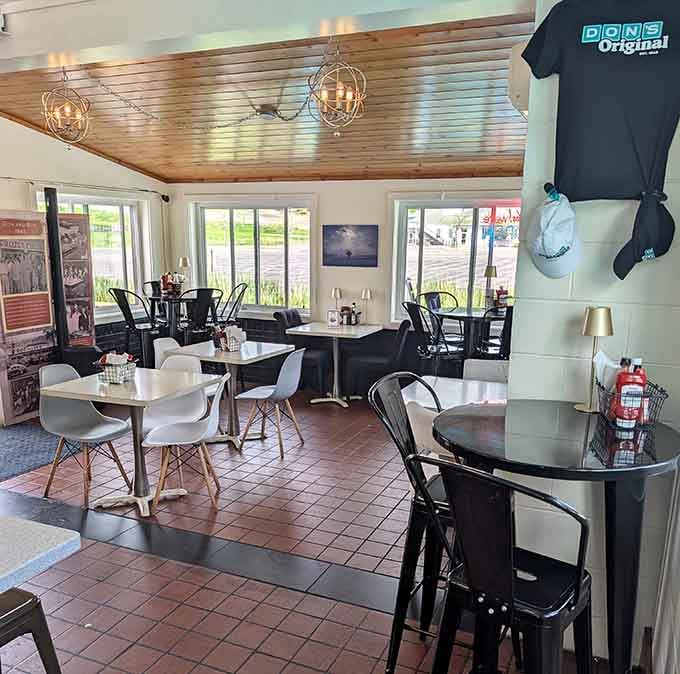 Clean, bright, and welcoming&mdash;this dining room proves you don't need fancy decor when your burgers do the talking.
