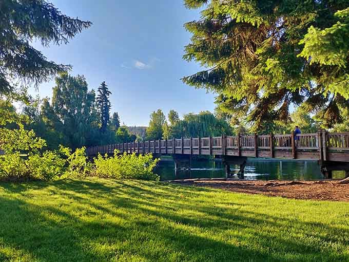 This footbridge offers views so stunning, you'll forget why you came here in the first place.