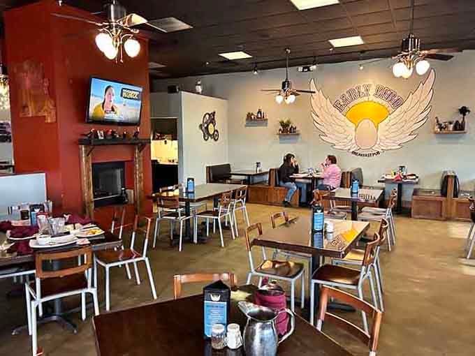 The kind of welcoming interior that makes you want to linger over coffee and maybe order just one more thing.