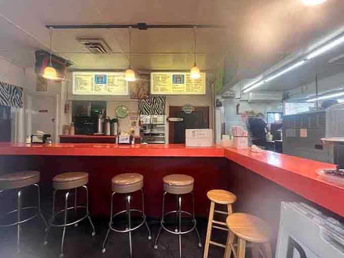 Classic counter seating where you can watch the magic happen, diner-style dreams come true here.