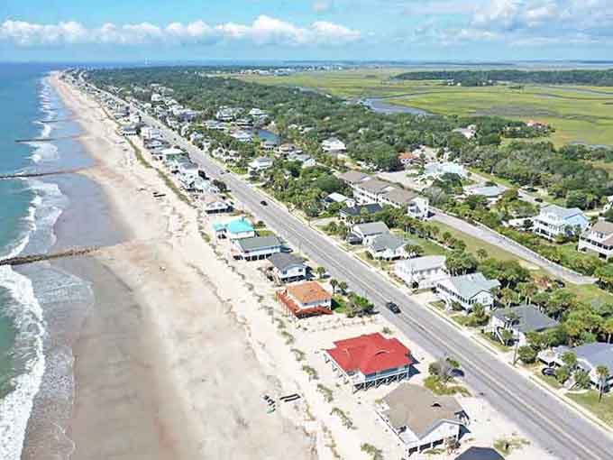 From above, this coastal paradise reveals its secret: where civilization gently kisses untouched wilderness without leaving a mark.
