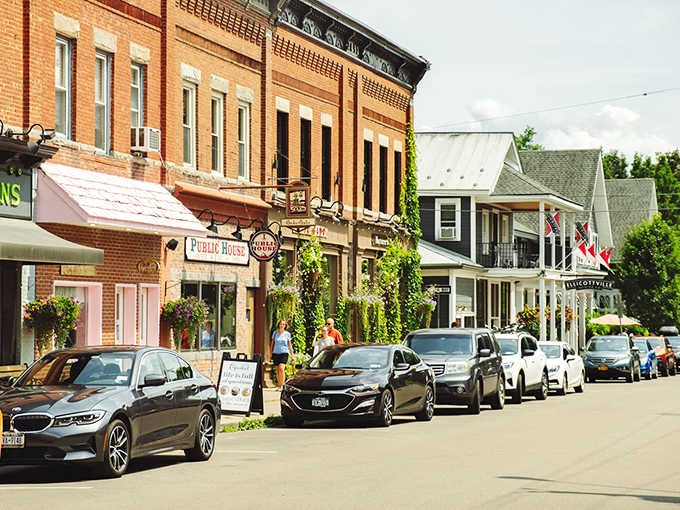 Charming storefronts with flower baskets prove small-town America still knows how to dress for company every single day.