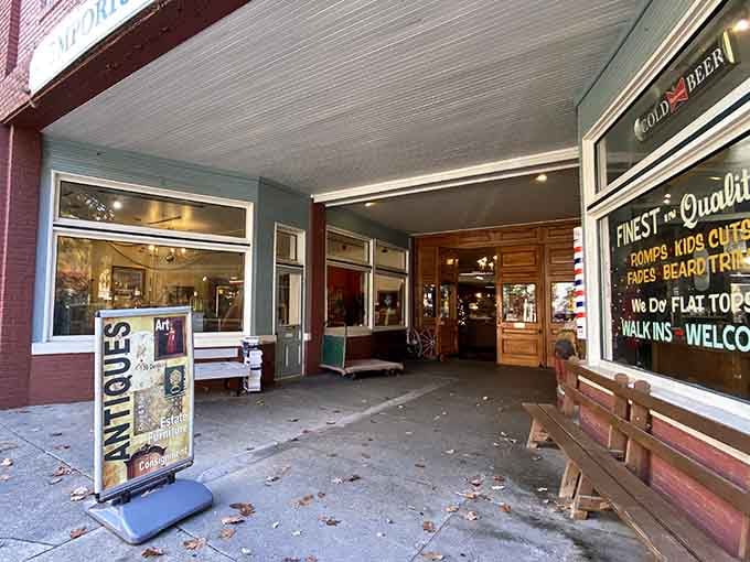 Those vintage signs outside aren't just decoration; they're promises of the treasures waiting within.