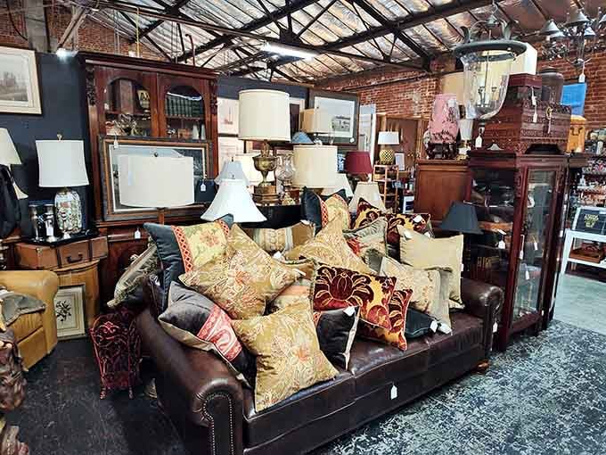 That leather sofa surrounded by vintage lamps looks more inviting than your own living room, doesn't it?