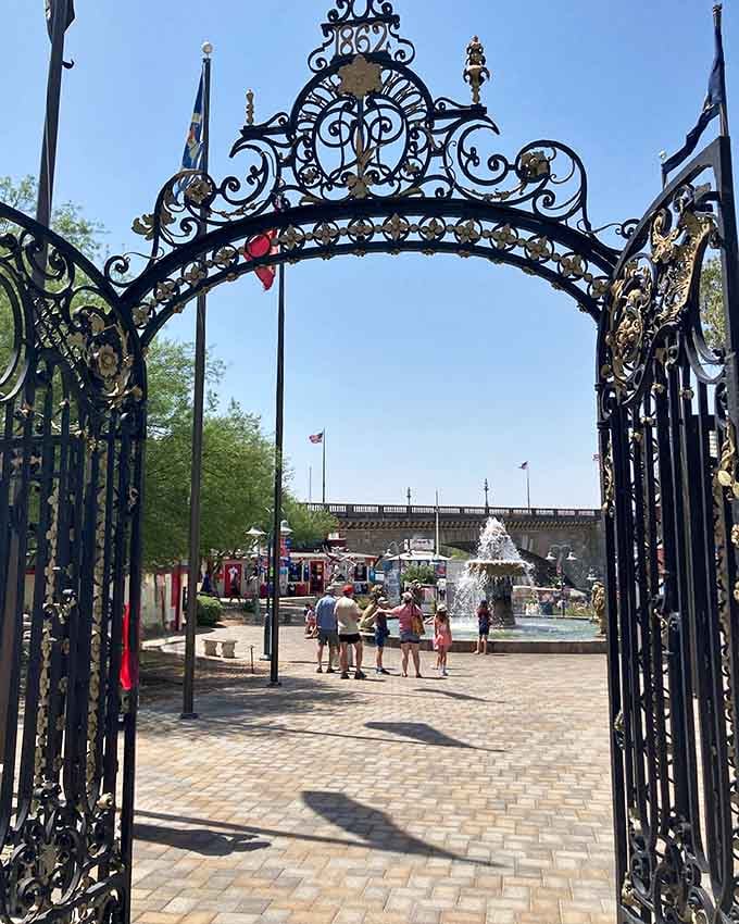 Step through these ornate gates and leave Arizona behind for a whimsical journey across the pond.